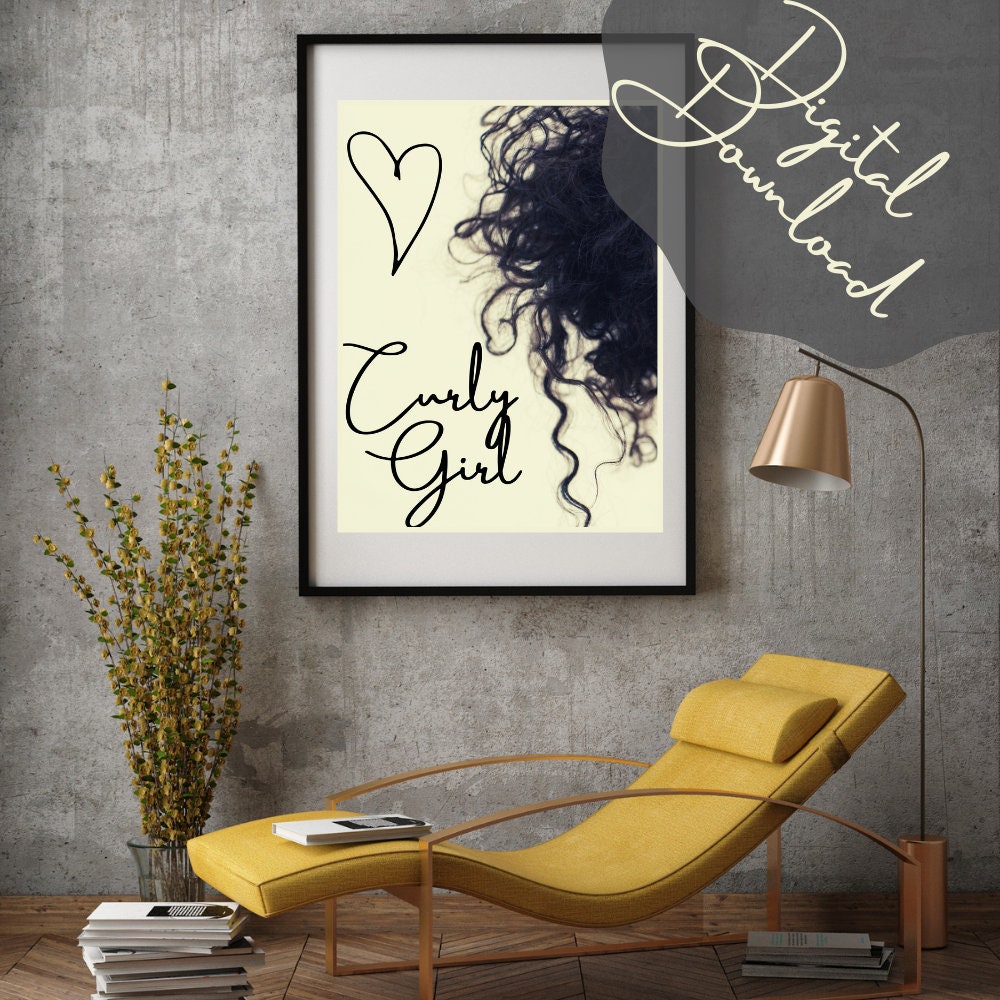 Curly Girl Art/curly Hair Digital Art/curly Girl/curly Girls/curly Girl ...