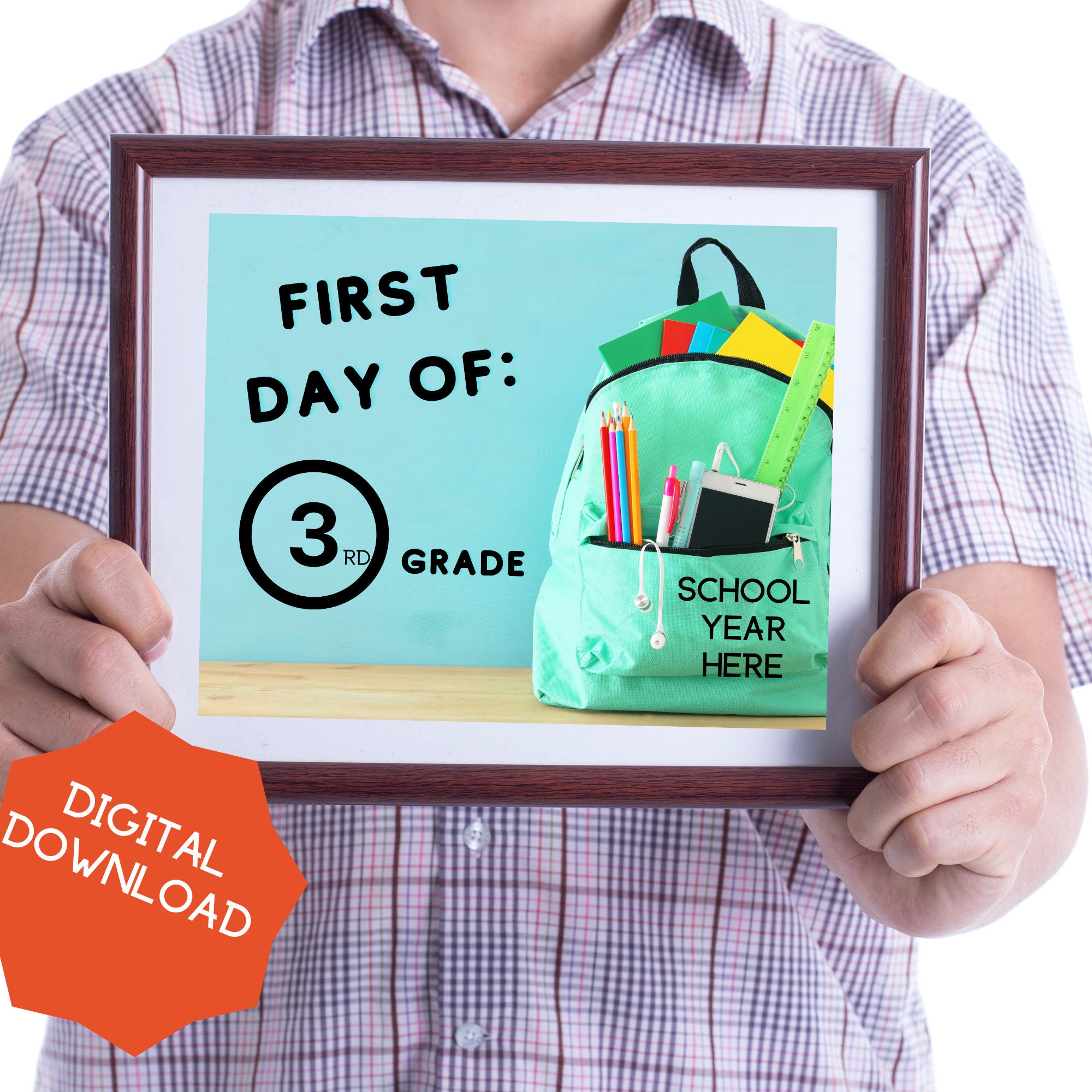 First Day of Third Grade, First Day of Class Printable, Back to School ...