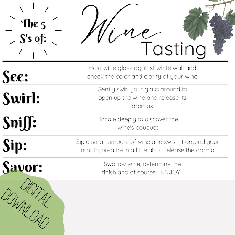 Wine Tasting Party Kit/wine Tasting Game Grape Theme/wine Party Ideas ...