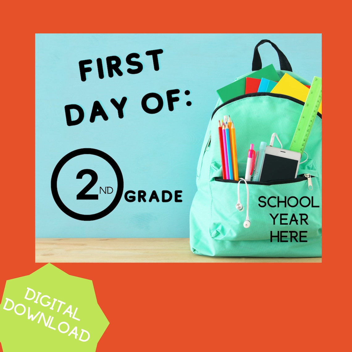 First Day of Second Grade First Day of Class Printable Back - Etsy