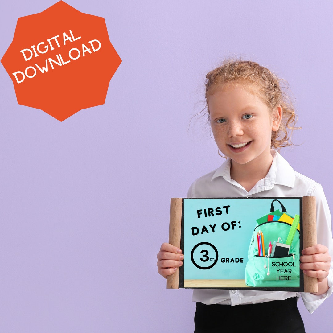 First Day of Third Grade, First Day of Class Printable, Back to School ...