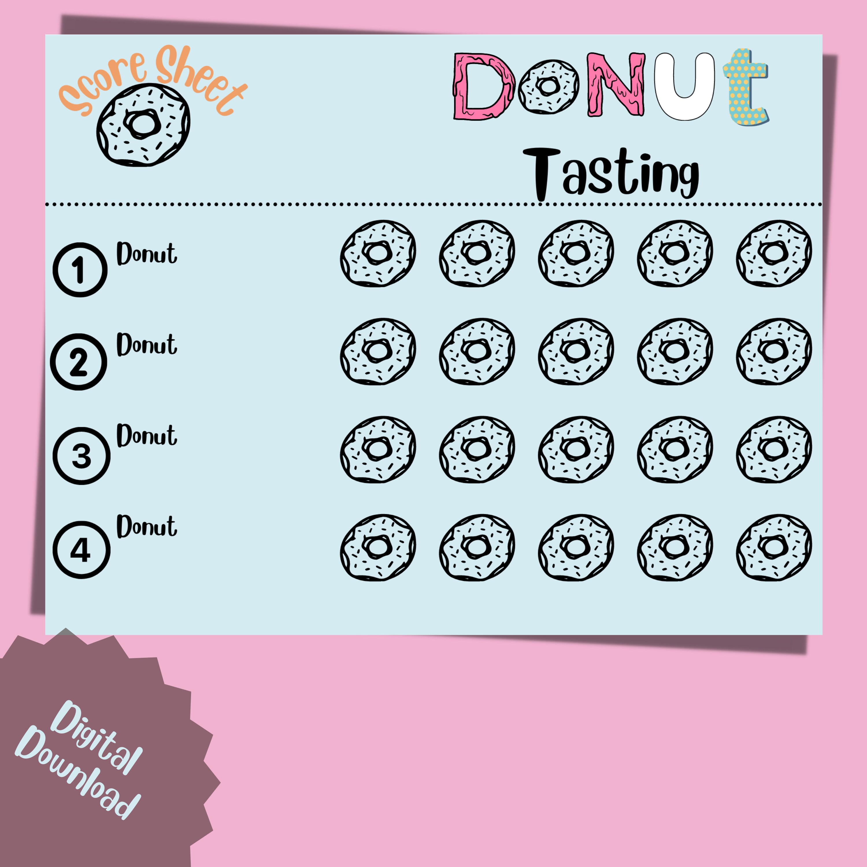 Donut Tasting Kit, Game Night, Fun Games, Bridal Shower Game, Unique ...