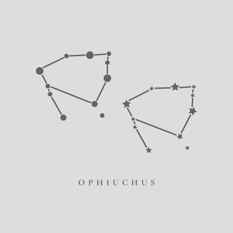 Ophiuchus, Zodiac Sign, Constellation, Stars, Instant Download Design ...