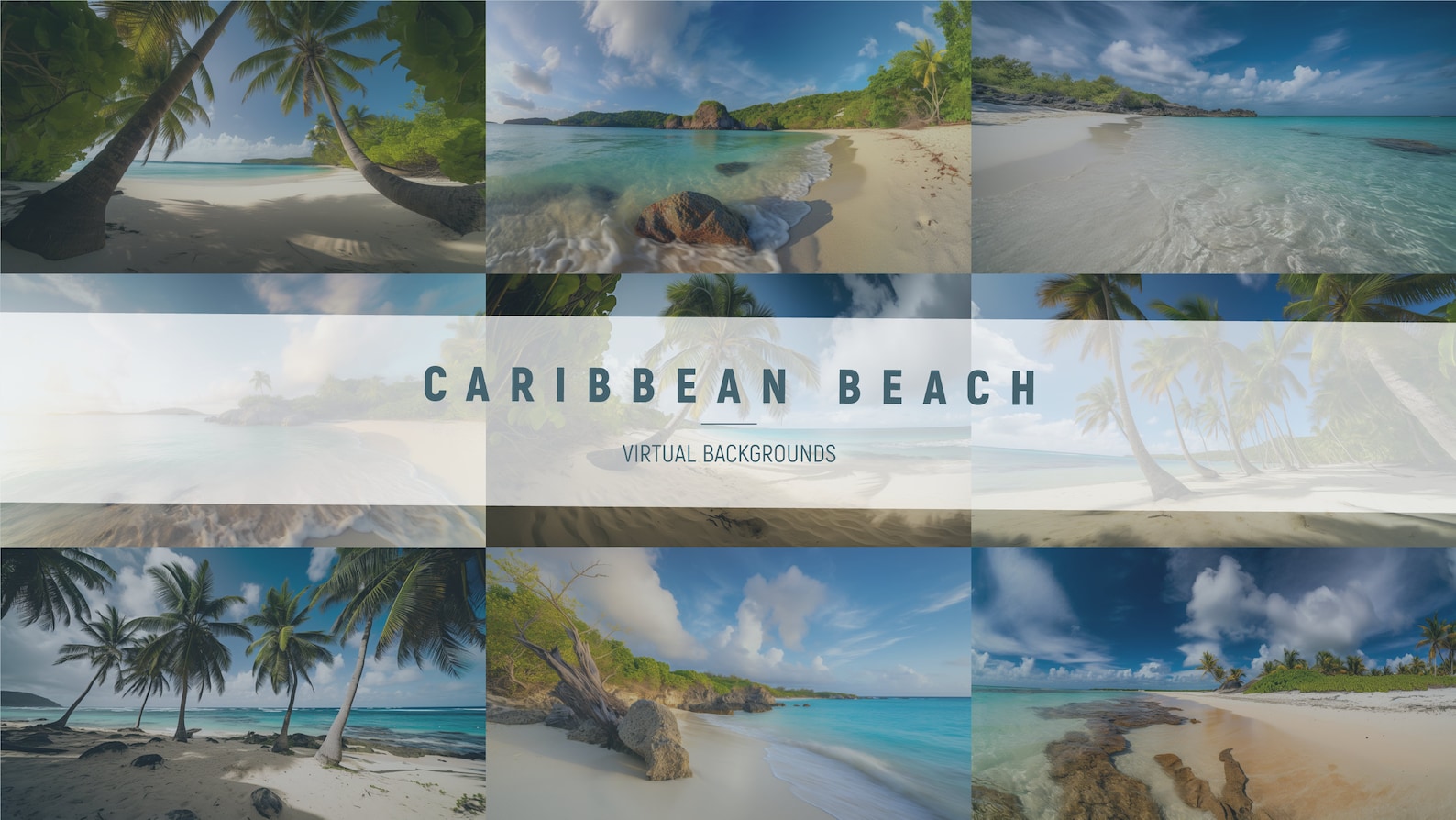 10 Pack Zoom Caribbean Beach Virtual Backgrounds, Microsoft Teams ...