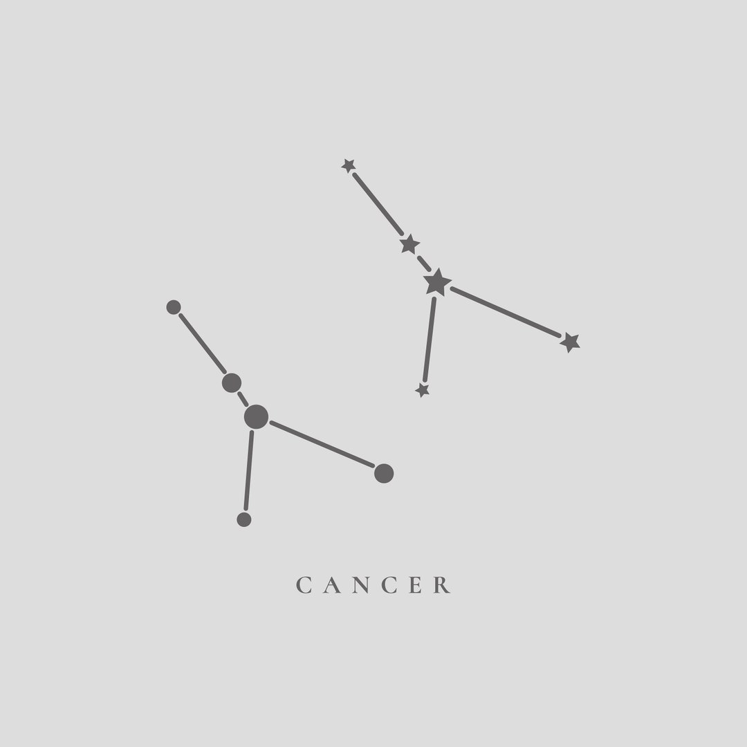 Cancer, Zodiac Sign, Constellation, Stars, Instant Download Design ...