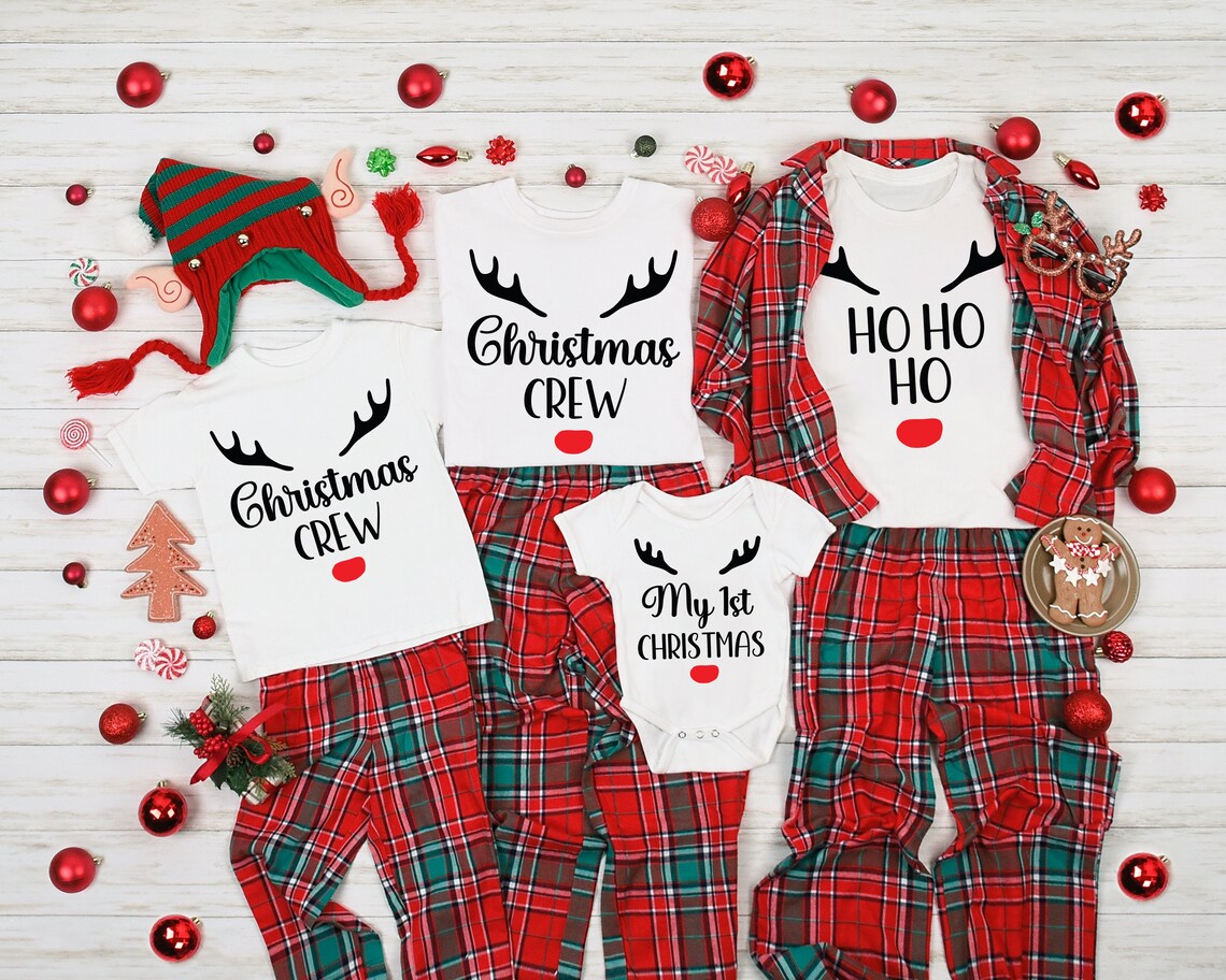Family Christmas Pajamas SVG PNG, Baby's First Christmas Svg, Reindeer ...