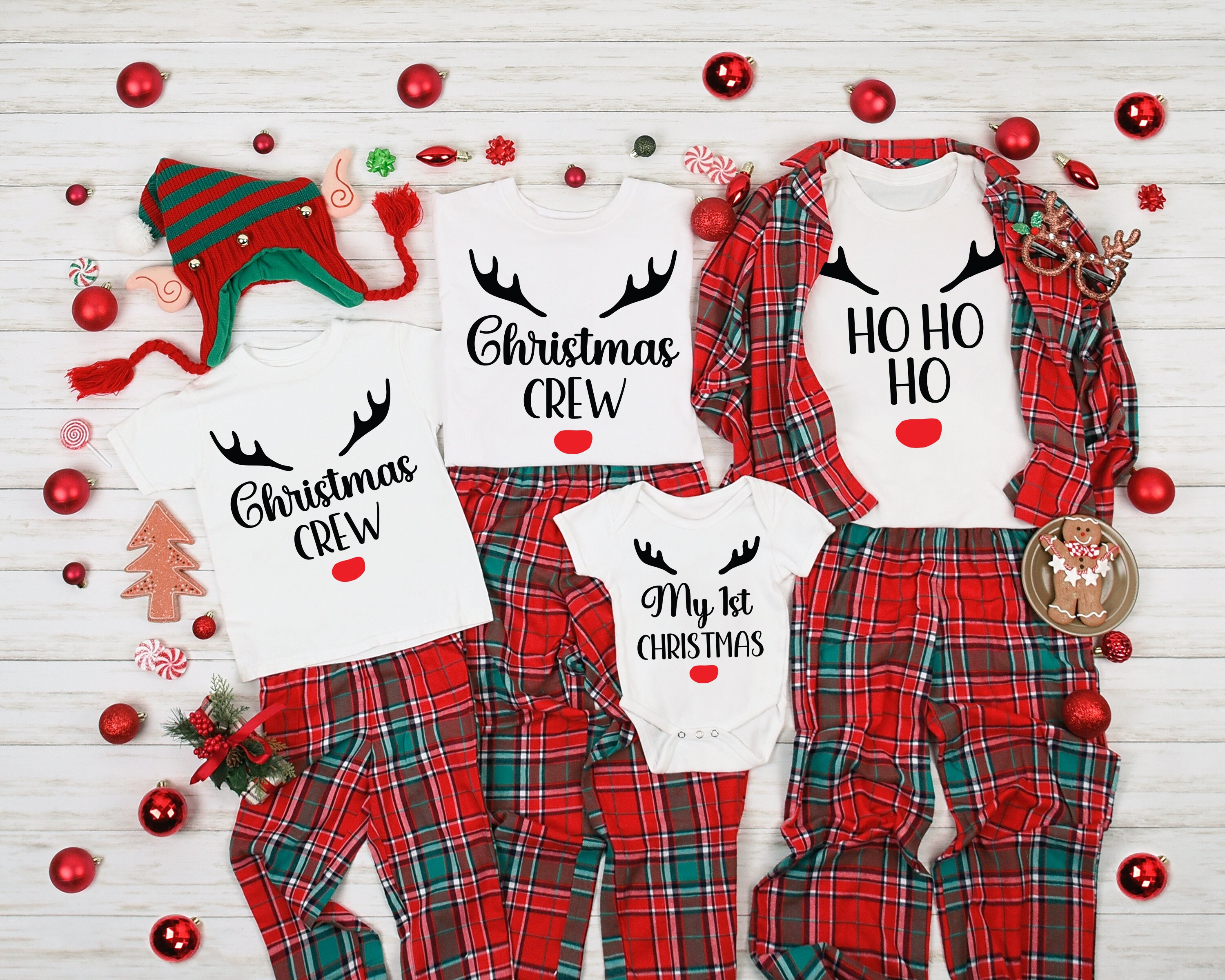 Family Christmas Pajamas SVG PNG, Baby's First Christmas Svg, Reindeer ...
