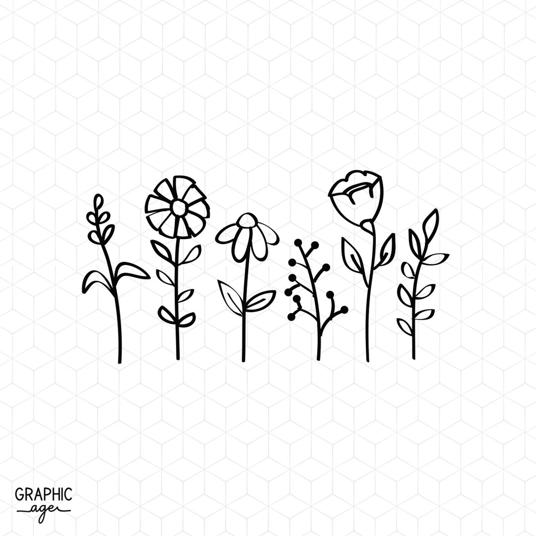 Wildflower Svg, Botanical Svg Files for Cricut, Flower Svg Simple ...