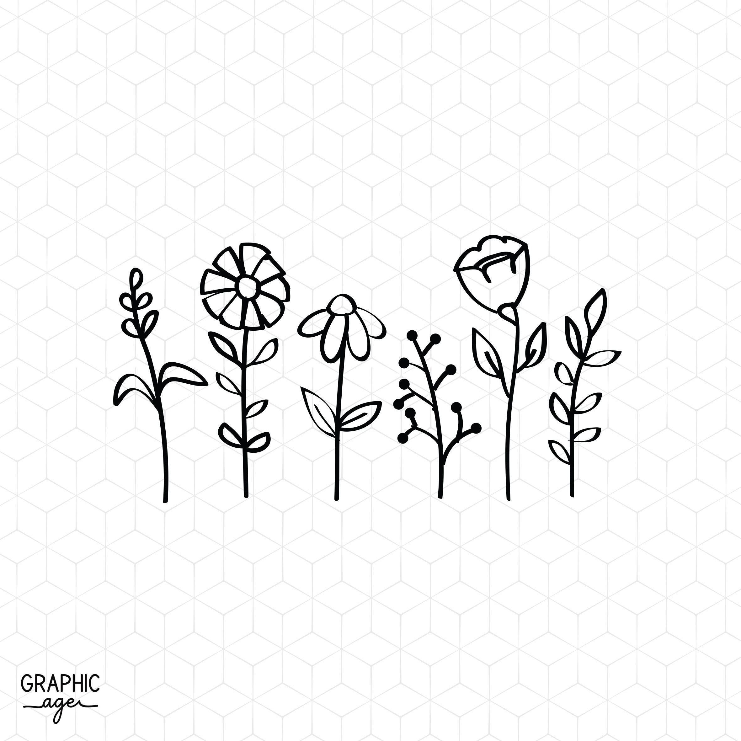 Wildflower Svg, Botanical Svg Files for Cricut, Flower Svg Simple ...
