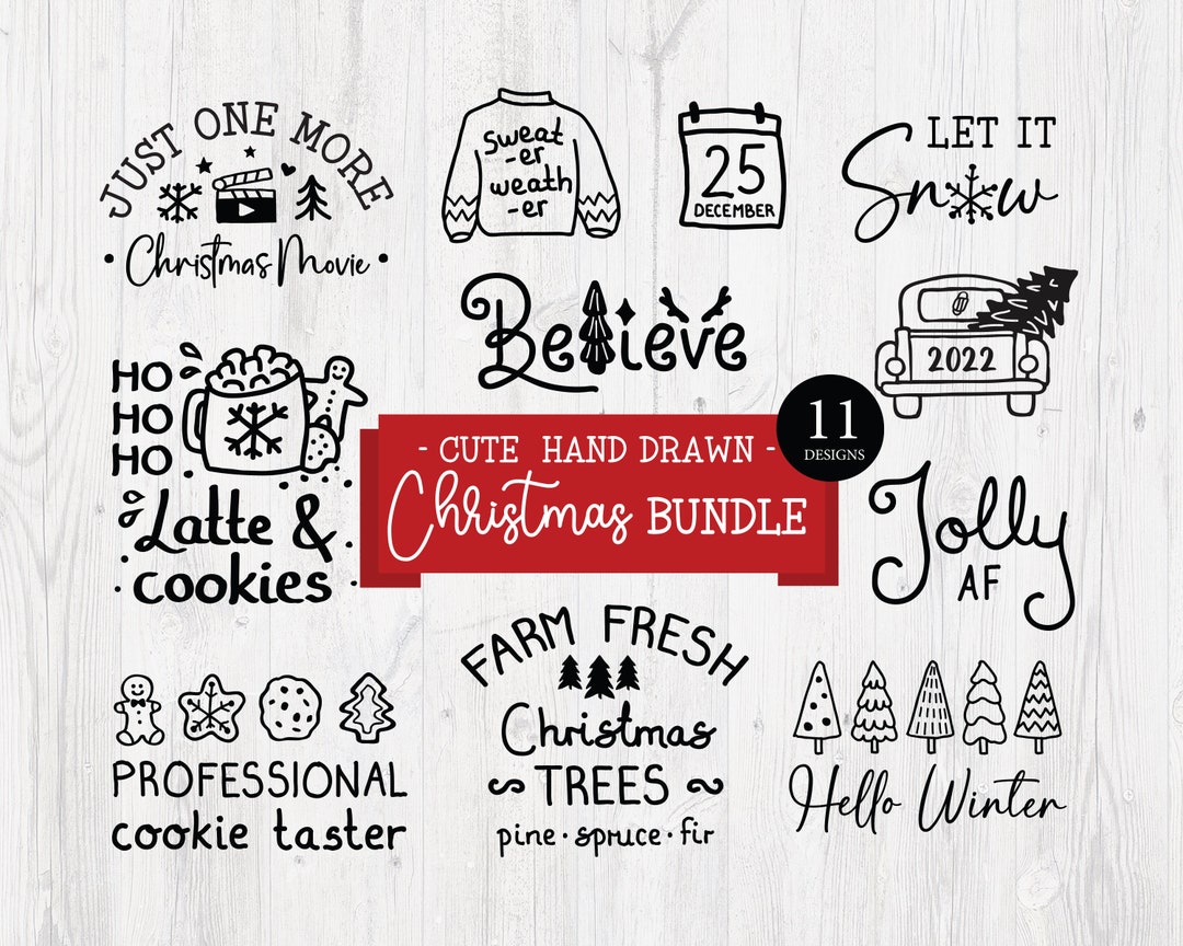 Christmas SVG Bundle, Christmas Clipart, Winter Png Designs, Holiday ...