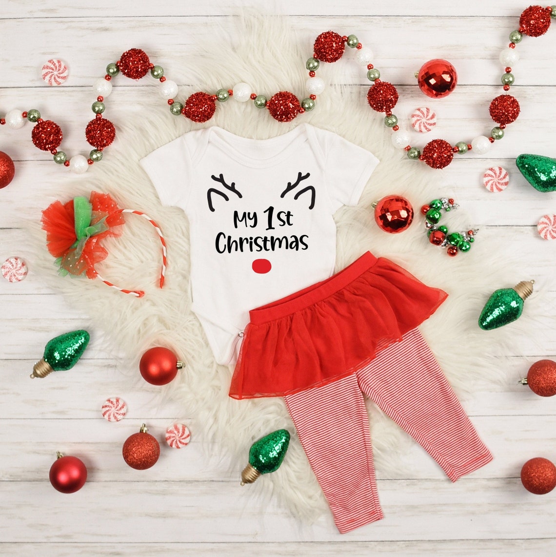 My First Christmas SVG PNG, Baby Reindeer 1st Christmas Clipart, Baby's ...