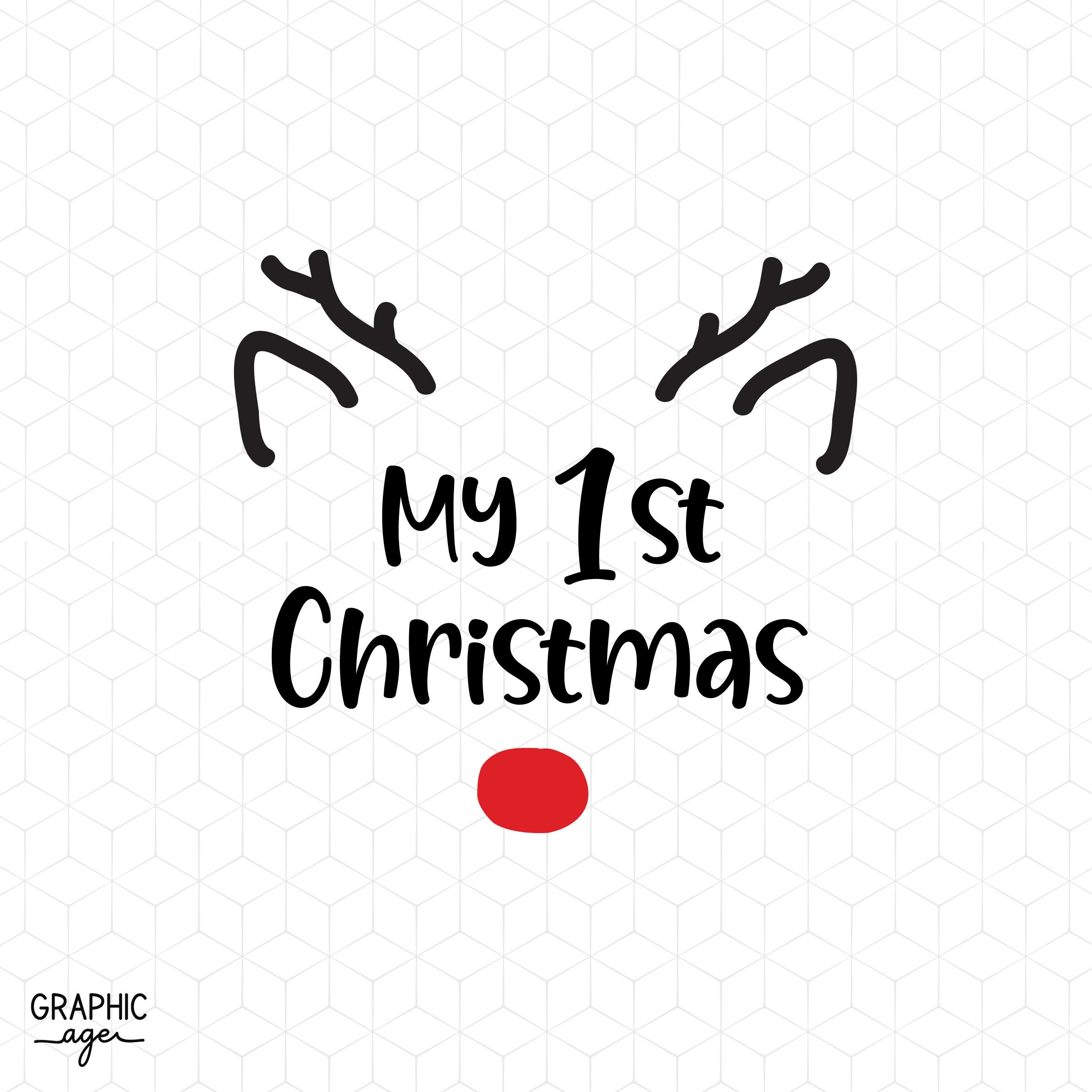 My First Christmas SVG PNG, Baby Reindeer 1st Christmas Clipart, Baby's ...