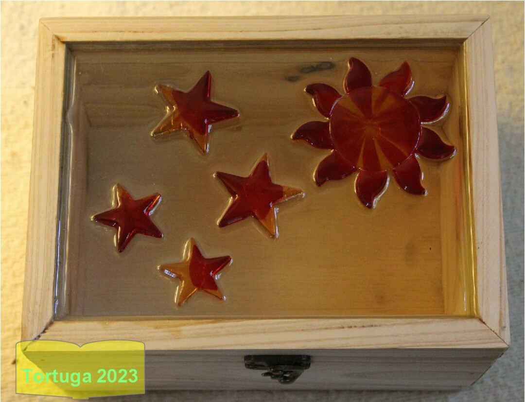 Resin Embed Fiery Sun and Moon Glass Top Wood and Resin Box - Etsy