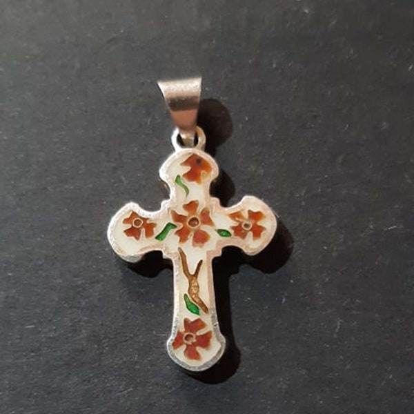 Enamel Cross Pendant - Etsy