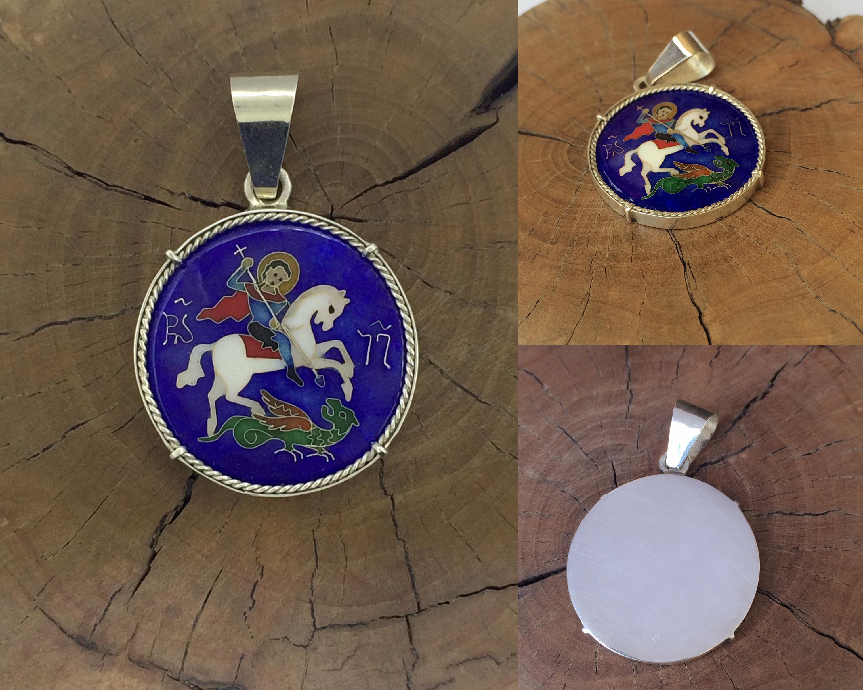 Pendant, Orthodox Icon of St George the Great Martyr,handmade Jewelry ...