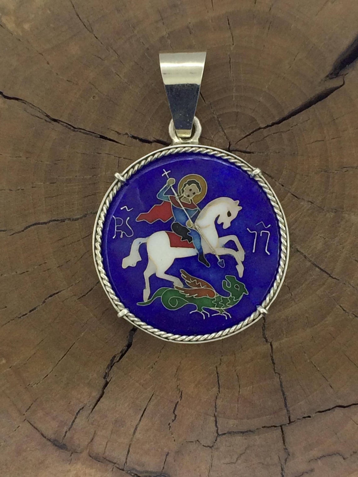 Pendant, Orthodox Icon of St George the Great Martyr,handmade Jewelry ...