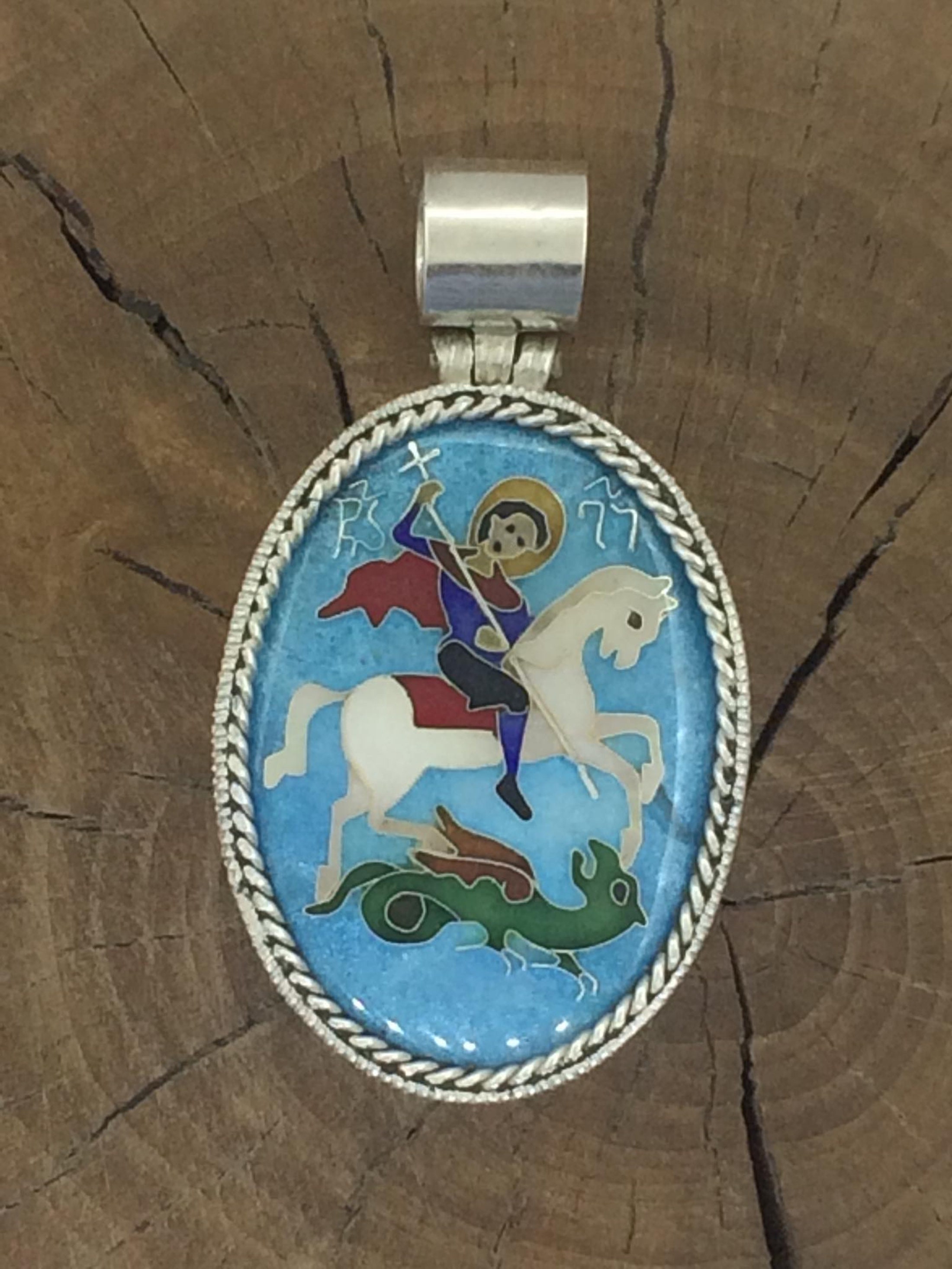 Pendant, Orthodox Icon of St George the Great Martyr,handmade Jewelry ...