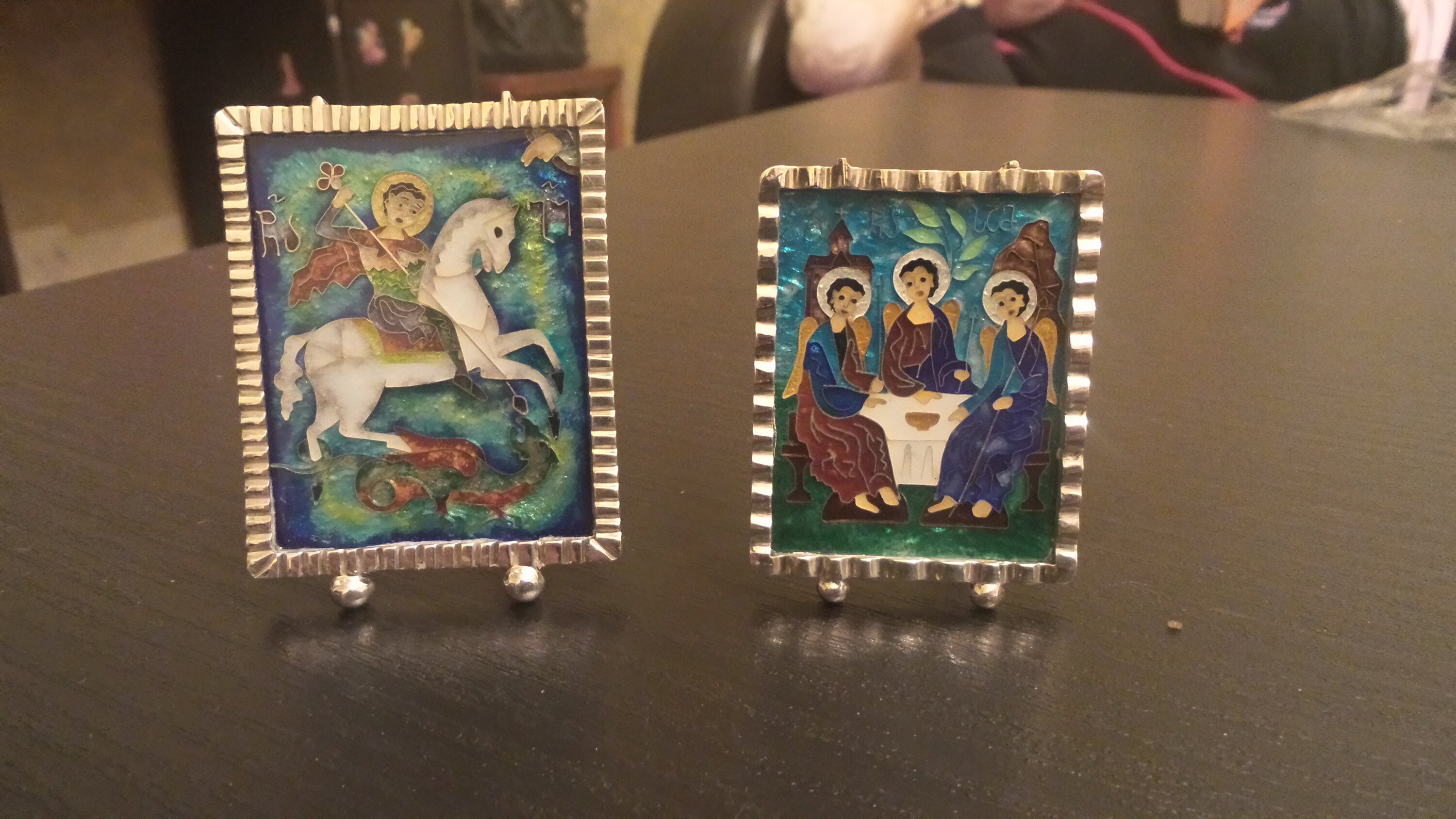Orthodox Icon of the Holy Trinity, Cloisonne Ename,handmade, 925 ...