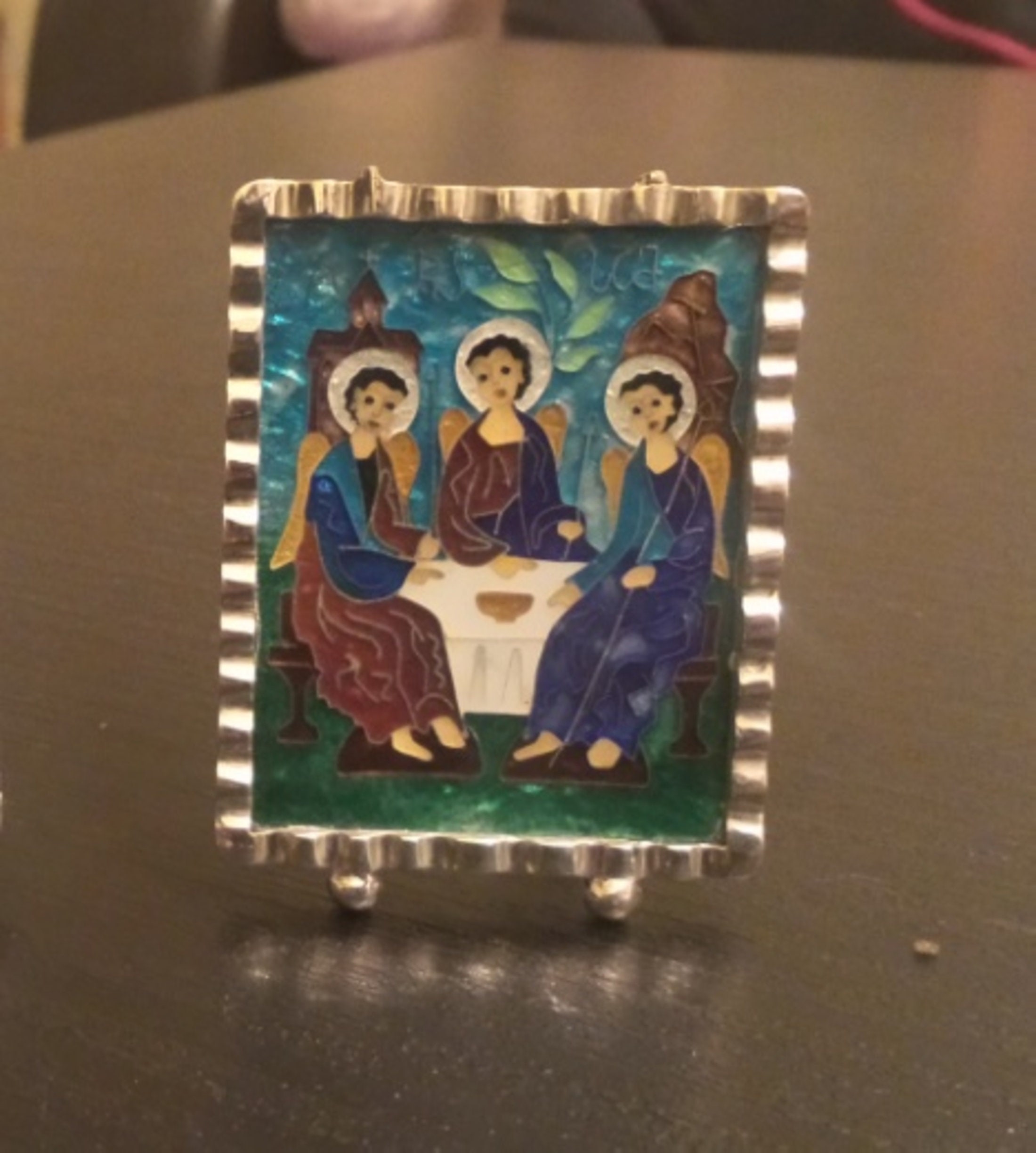Orthodox Icon of the Holy Trinity, Cloisonne Ename,handmade, 925 ...