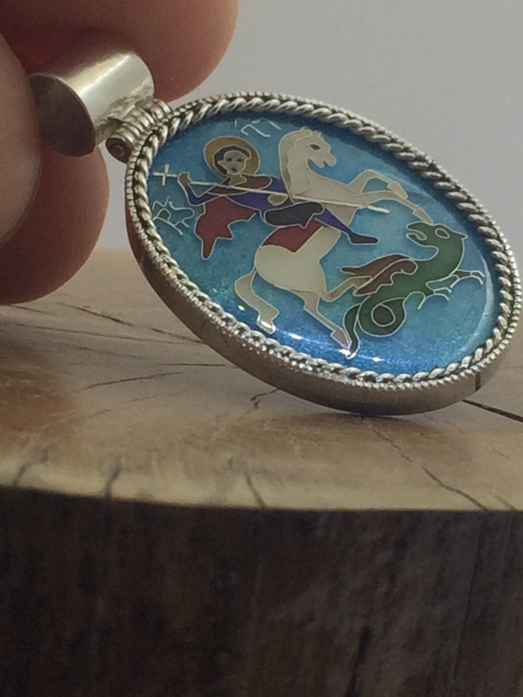 Pendant, Orthodox Icon of St George the Great Martyr,handmade Jewelry ...