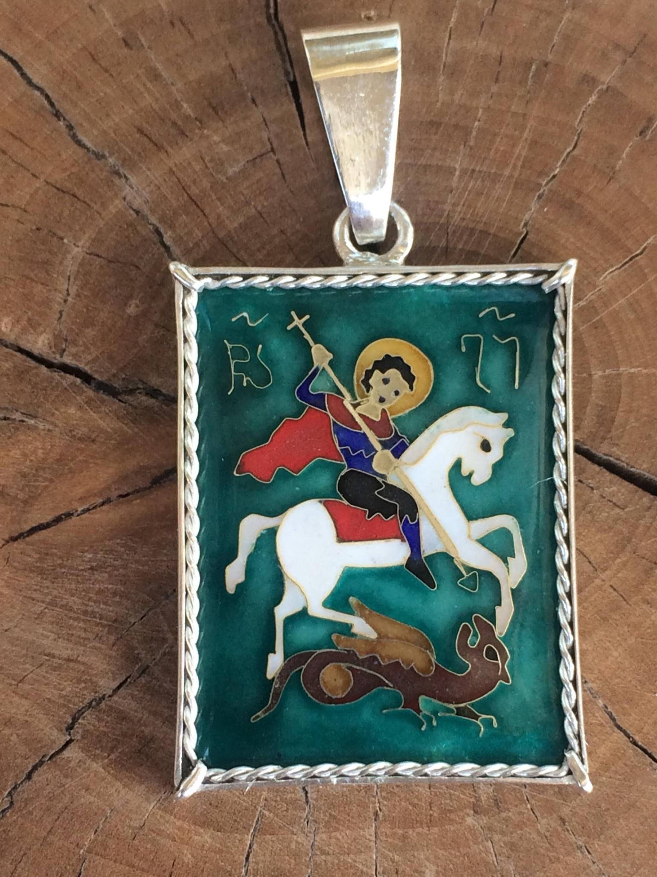 Pendant, Orthodox Icon of St George the Great Martyr,handmade Jewelry ...