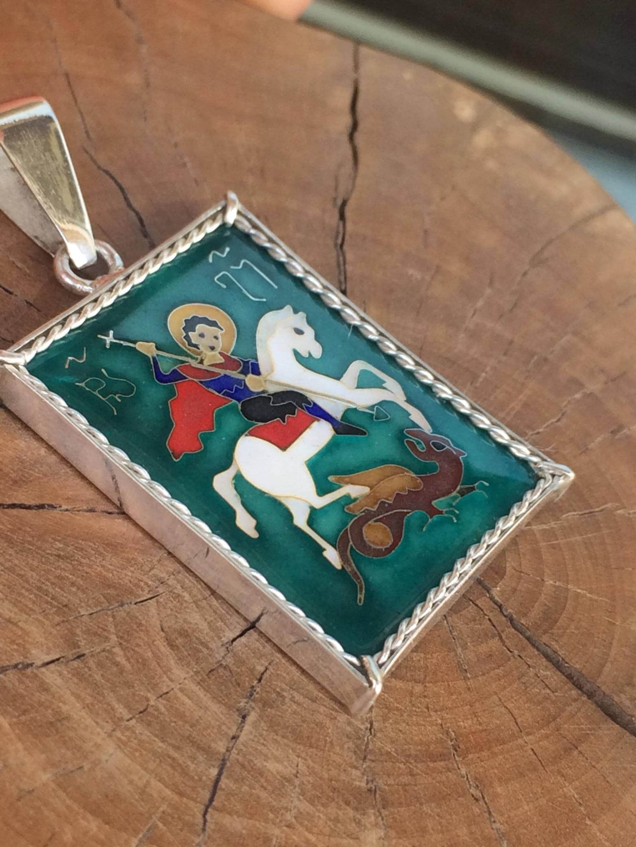 Pendant, Orthodox Icon of St George the Great Martyr,handmade Jewelry ...
