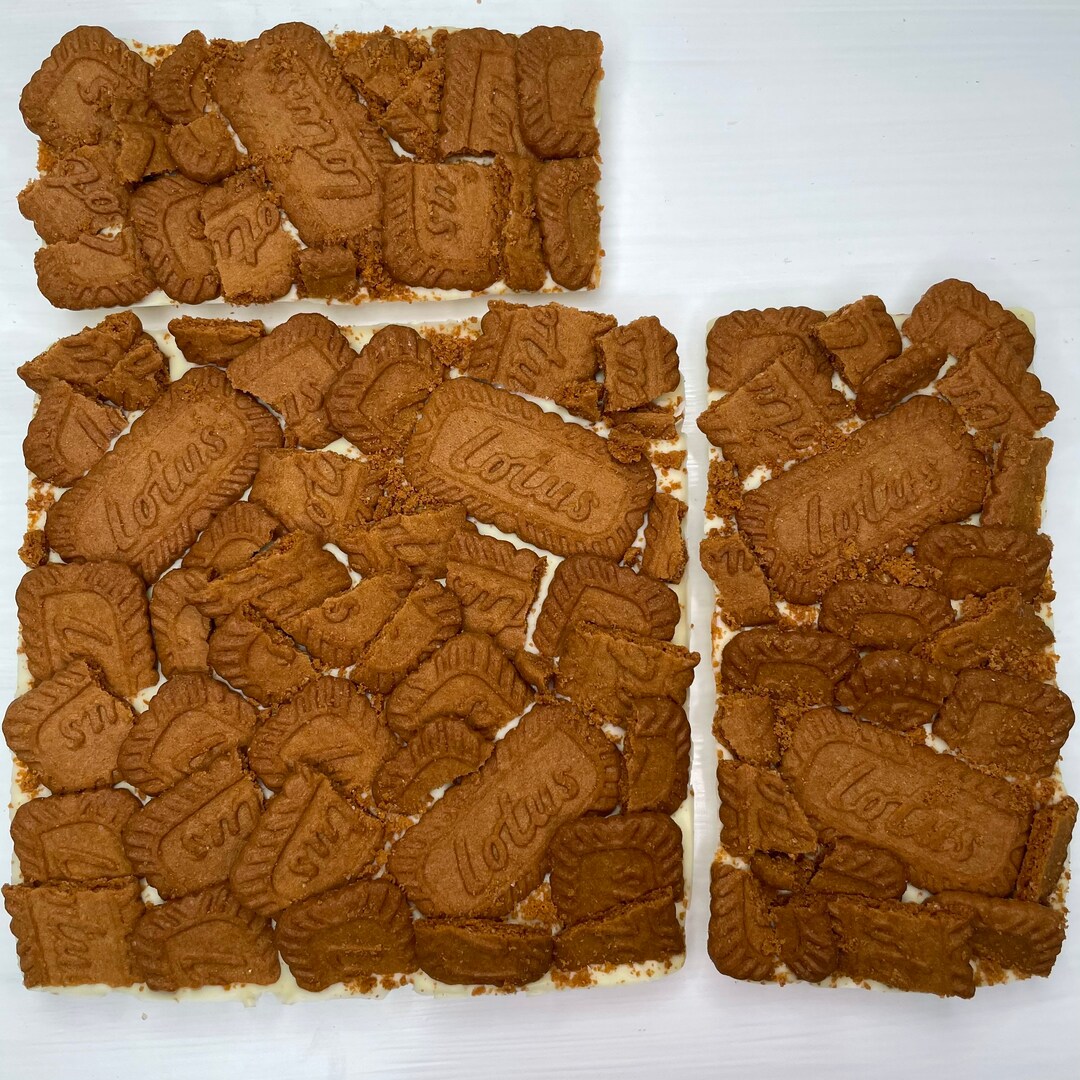 White Biscoff Lotus Slab With a Layer of Biscoff Spread Inside ...