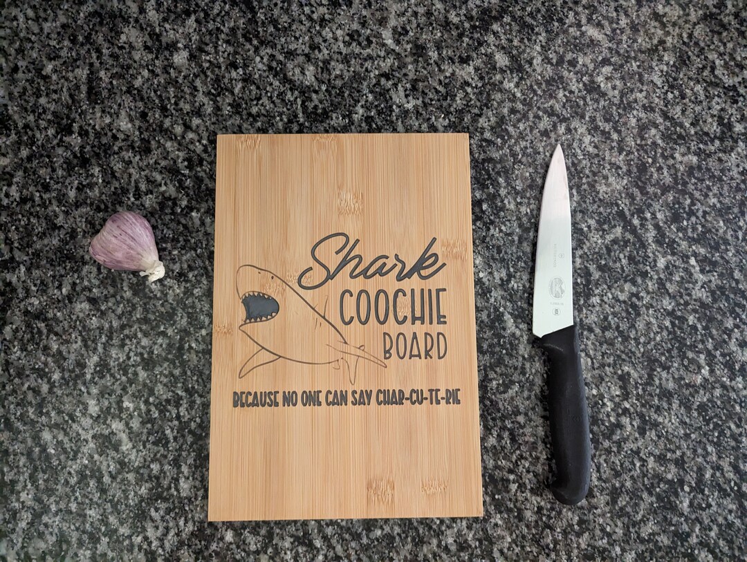Shark Cuchie Board Engraved Cutting Board Charcuterie Board - Resin ...