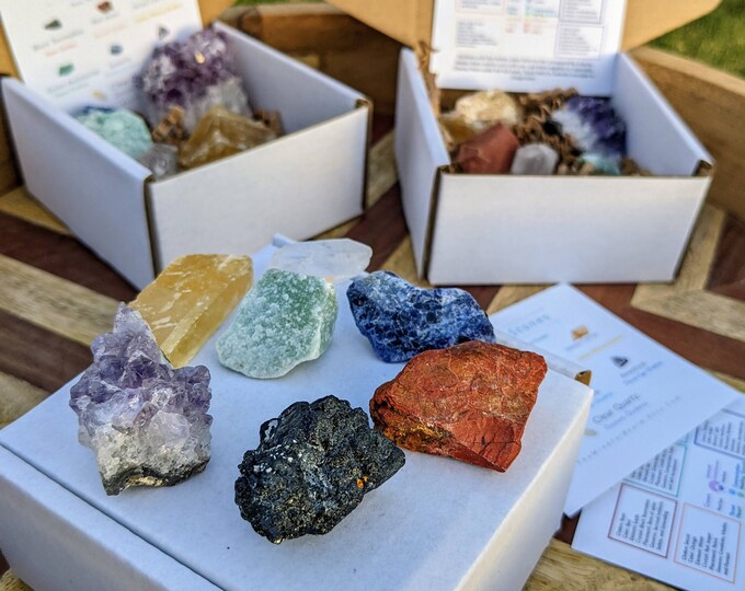 Beginner Chakra Raw Crystal Set - 7 Chakra Rough Stone Set - Etsy