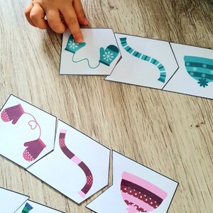 Winter Matching Game for Toddlers: Hat, Mittens, Scarf (PDF Pattern) - Etsy