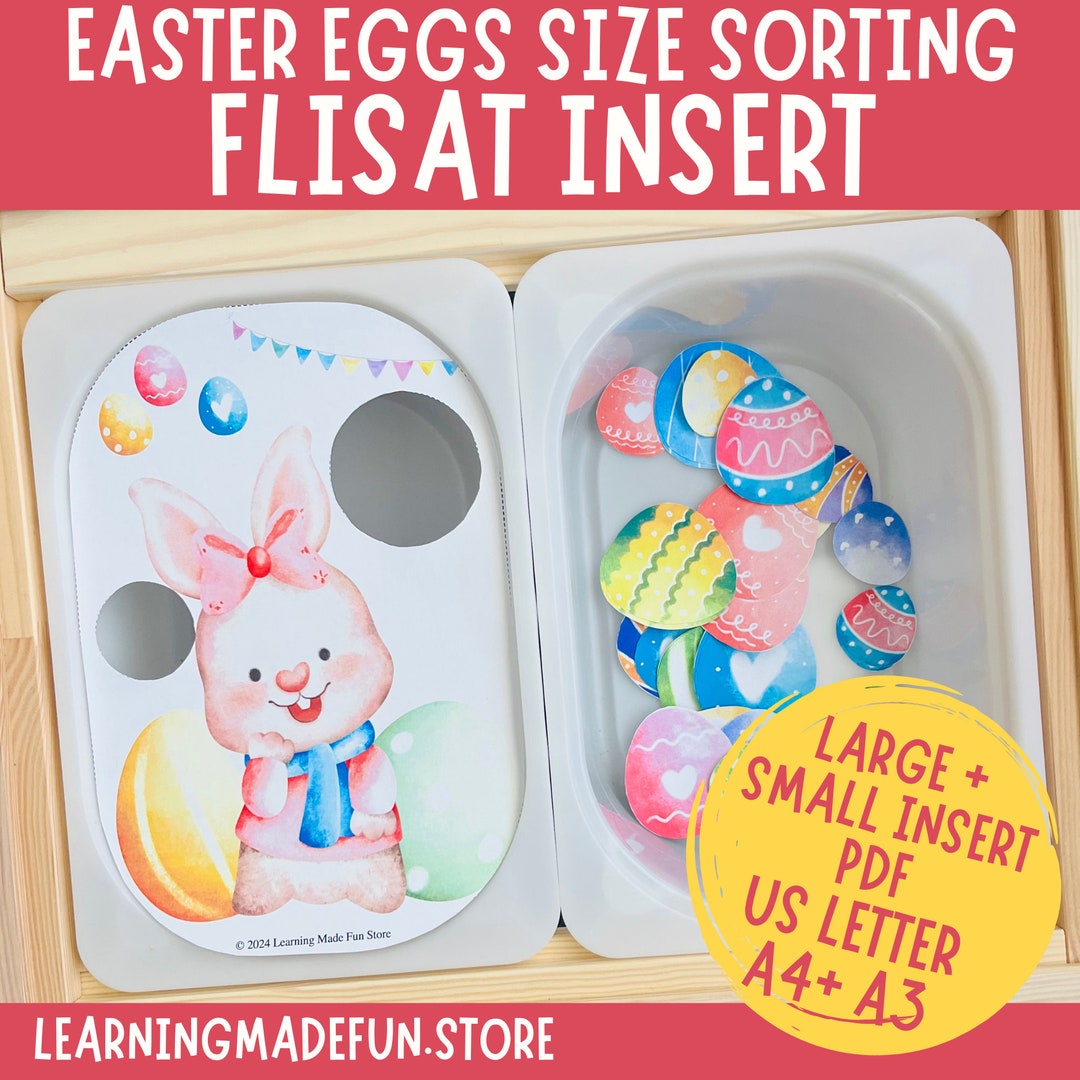 Easter Eggs Size Sorting, Printable Flisat Insert, Trofast Insert ...