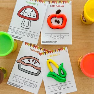 Fall Play Dough Mats Preschool Printables Play Doh Mats Homeschool ...