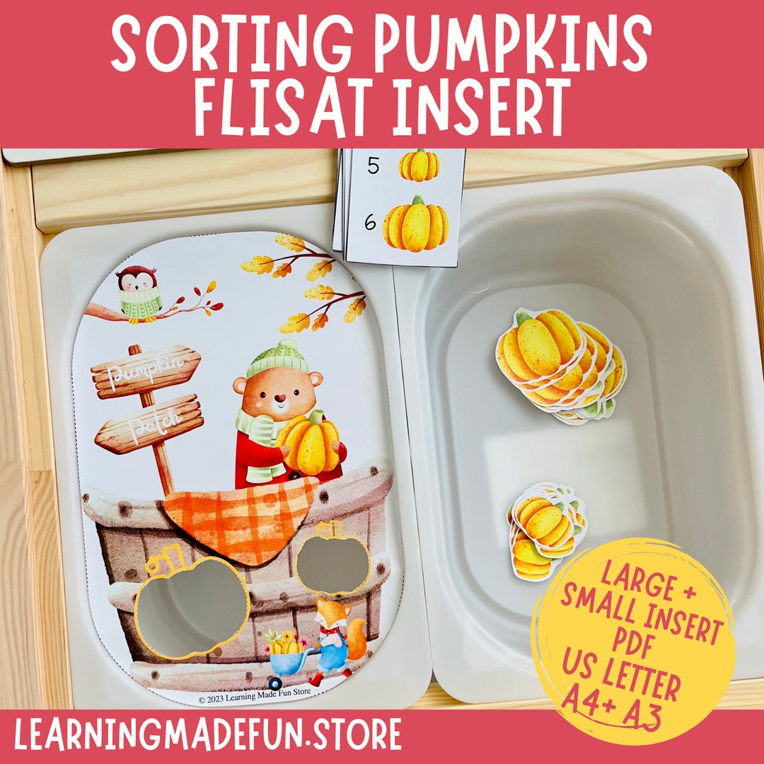 Pumpkins Sorting Flisat Insert, Trofast Insert, Flisat Printable ...