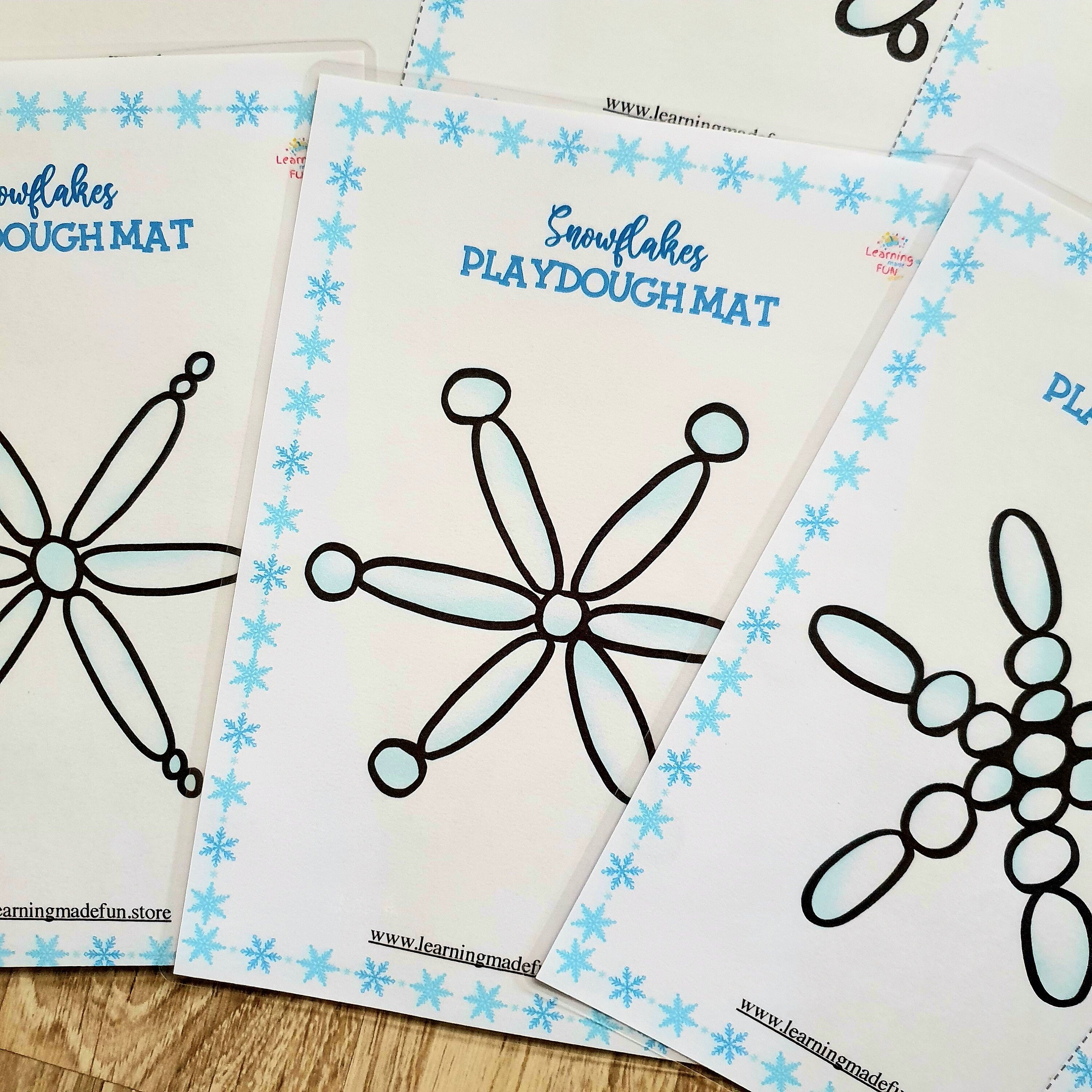 Snowflake Play Dough Mats: Winter Fine Motor Activity (printable PDF ...