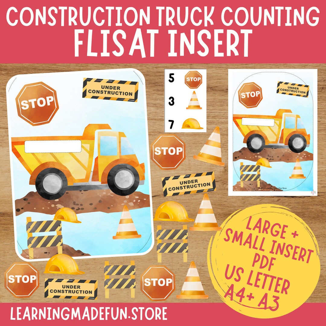 Construction Counting, Printable Flisat Insert, Trofast Insert ...