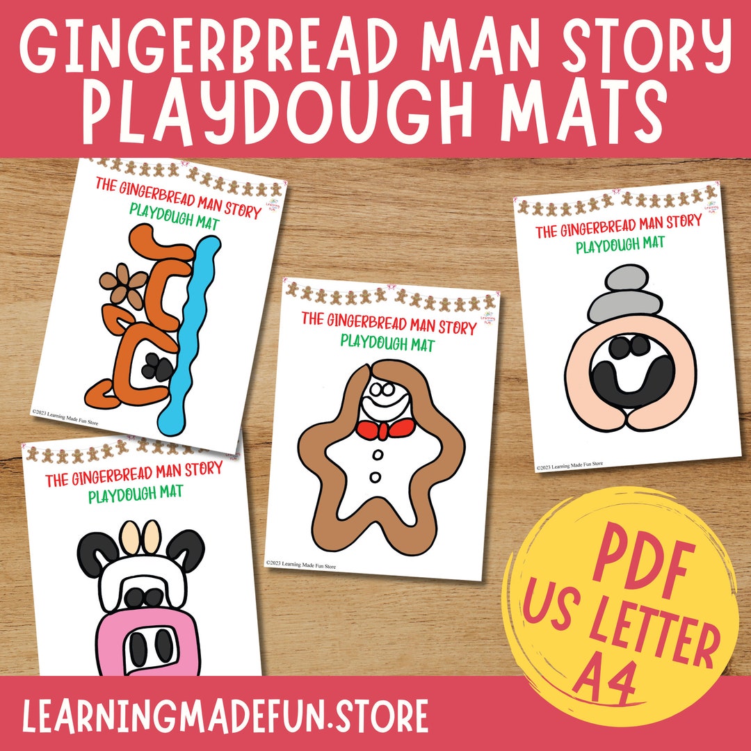 Gingerbread Man Story Play Dough Mats, Printable Play Doh Toddler ...