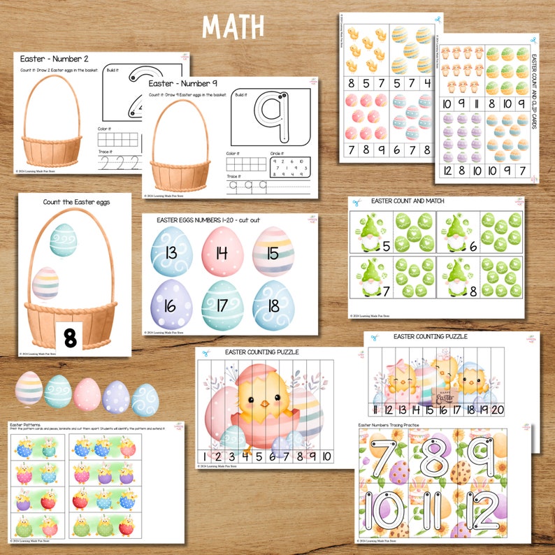 Easter Learning Activities Bundle: Math, Literacy, Fine Motor (PDF) - Etsy