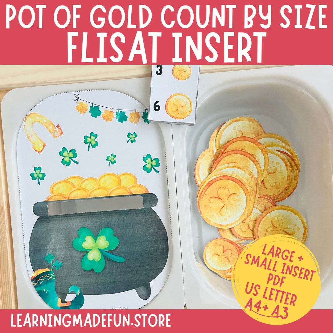 Pot of Gold Counting and Sort by Size Flisat Insert, Patrick, Printable ...