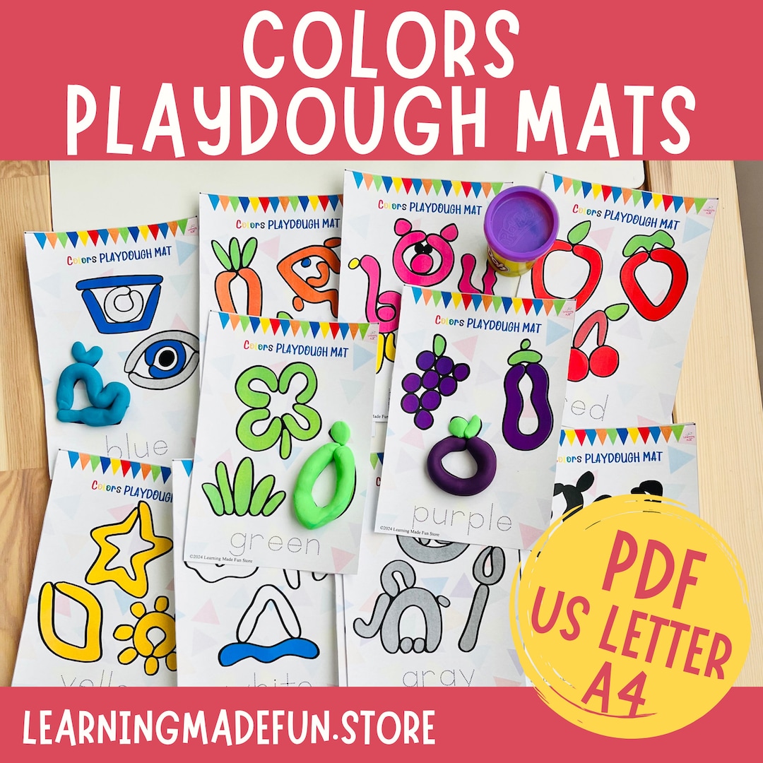 Colors Play Dough Mats Printable Play Doh Activity Fine Motor Skills ...