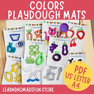 Colors Play Dough Mats Printable Play Doh Activity Fine Motor Skills ...