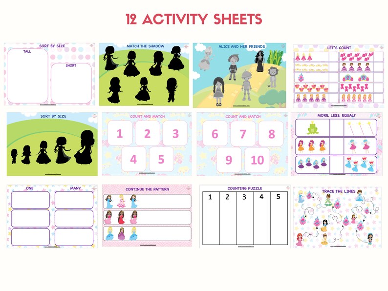 Princesses Toddler Busy Book: Learning Activities Binder (printable) - Etsy