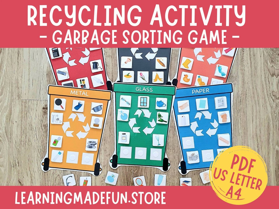 Recycling Game, Earth Day Activity, Waste Sorting Printable, Garbage ...