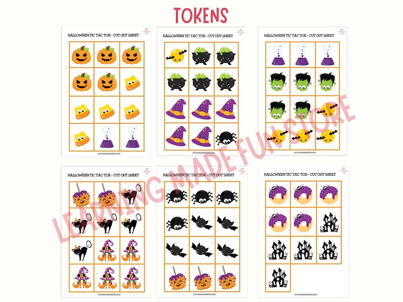 Halloween Tic Tac Toe Printable Game Printable Halloween - Etsy
