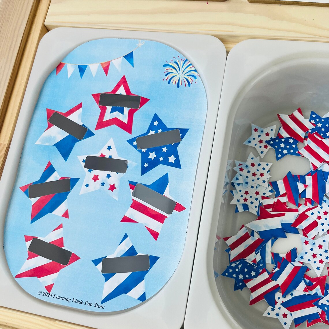 4th of July Stars Pattern Sorting Flisat Insert (digital Download) - Etsy