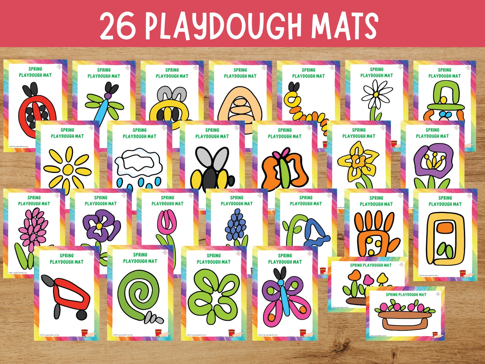 SPRING Play Dough Mats Printable Play Doh Toddler Activitiy - Etsy