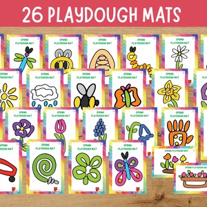 SPRING Play Dough Mats, Printable Play Doh Toddler Activitiy, Spring ...