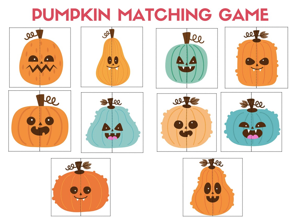 Halloween Matching Game Pumpkin Matching Activity Halloween | Etsy