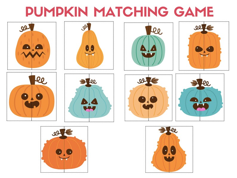 Halloween Matching Game Pumpkin Matching Activity Halloween | Etsy