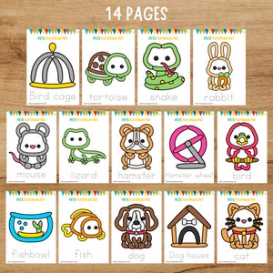 Pets Play Doh Mats Visual Cards, Printable Play Dough Toddler ...