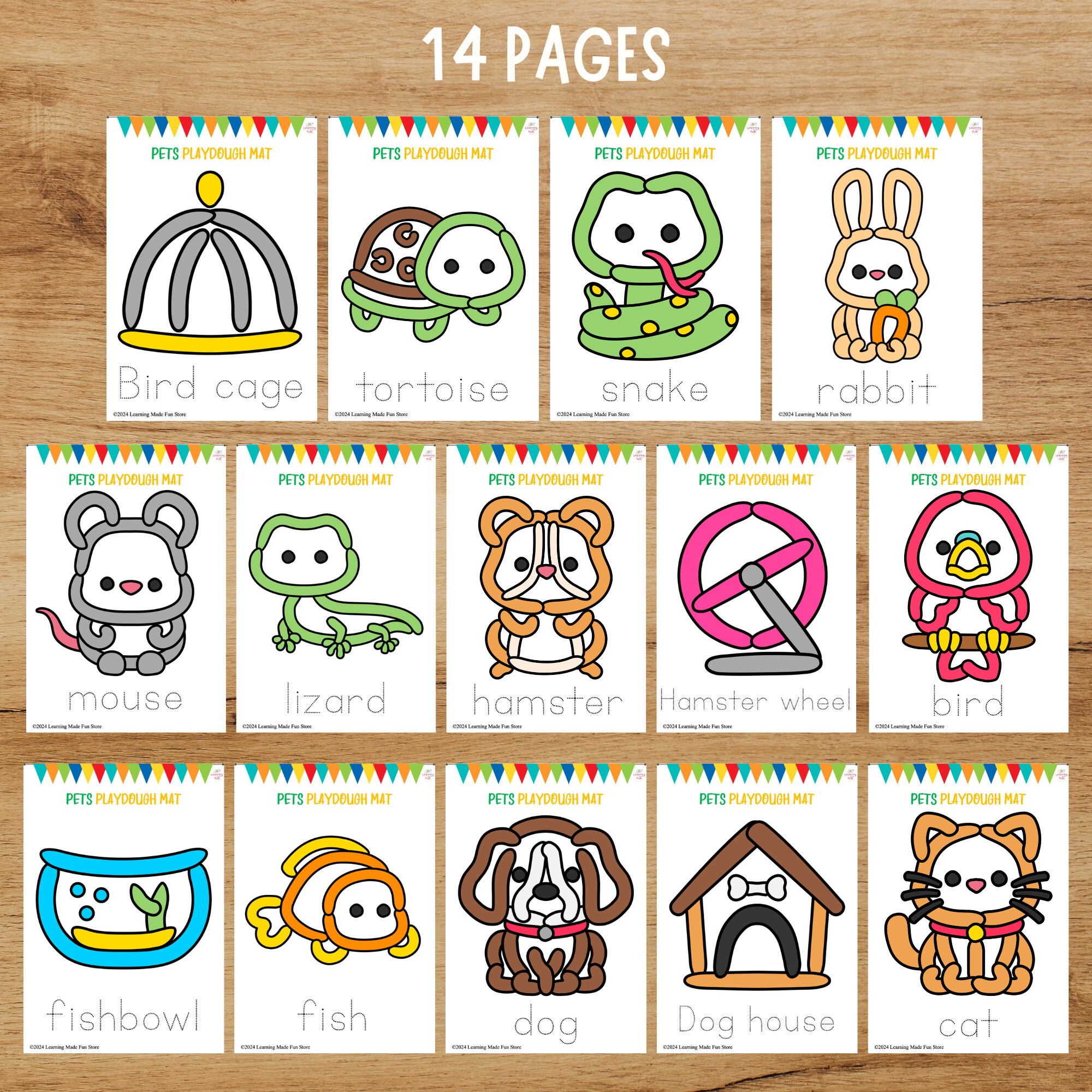 Pet Play Dough Mats: Preschool Learning Activity (digital Download) - Etsy